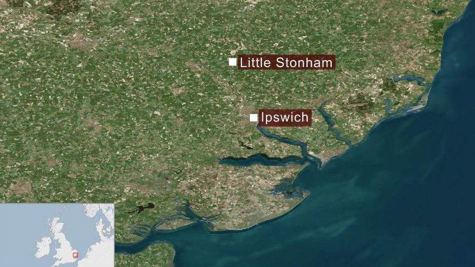 A140 Little Stonham crash: Emergency services at scene - BBC News