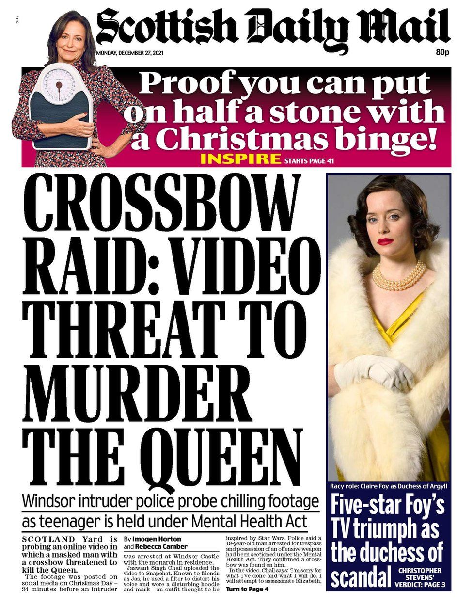 Scotland's papers: NHS booster plea and chilling Queen video threat ...