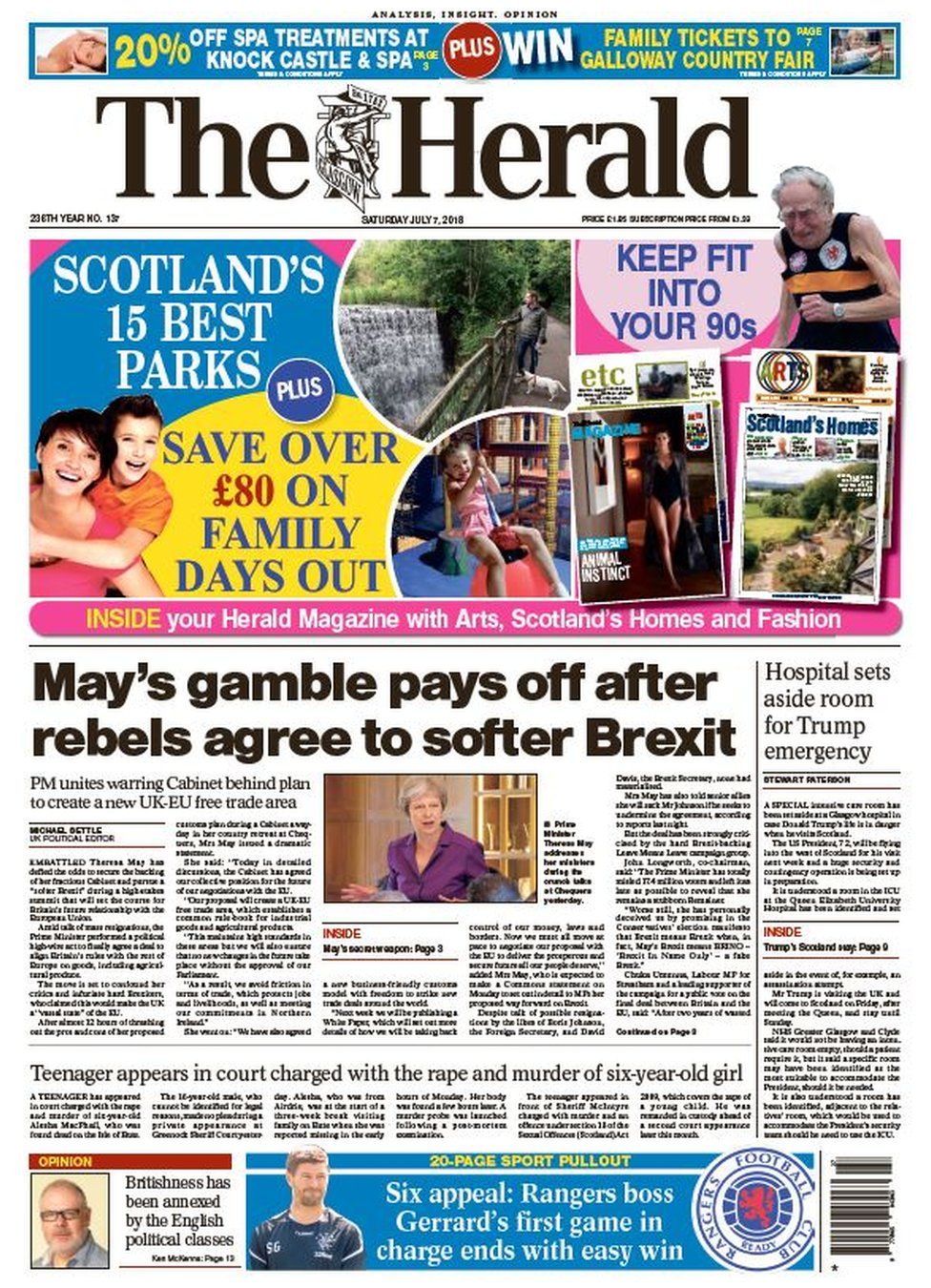 The papers: Rape charge for Alesha accused and Trump visit confirmed ...