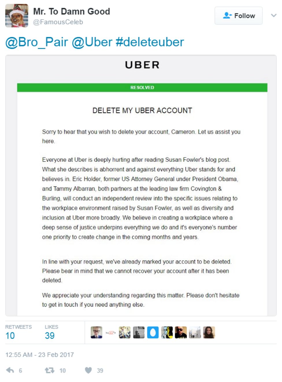 Uber clarifies harassment stance to users deleting accounts, and Poland ...