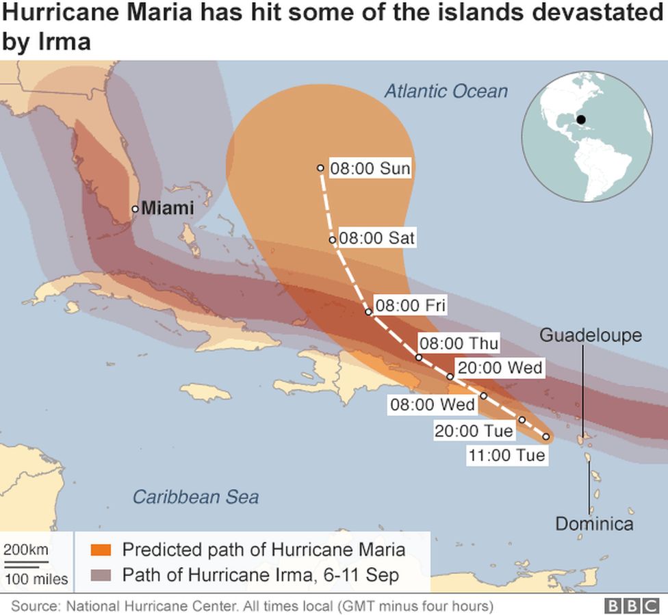 Hurricane preparations: 'First Irma, now Maria' - BBC News