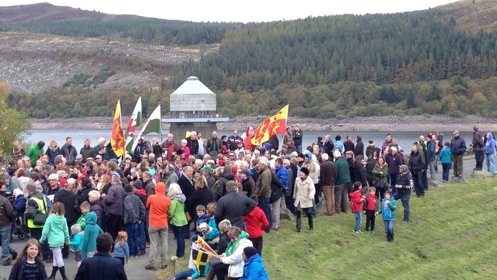 Tryweryn: March to remember flooded village - BBC News