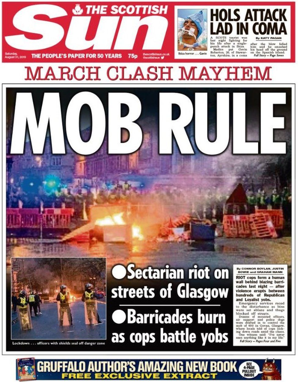 Scotland's papers: Brexit challenge and 'sectarian' riots - BBC News