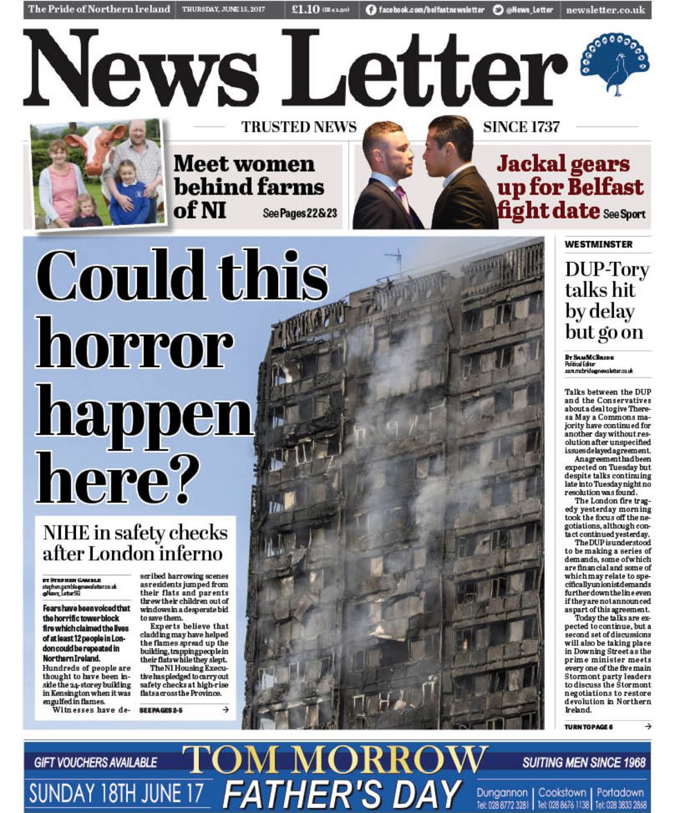 Newspaper review: Tower block blaze and Frampton fight - BBC News