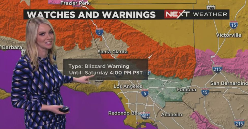 Los Angeles meteorologists marvel at blizzard warnings - BBC News