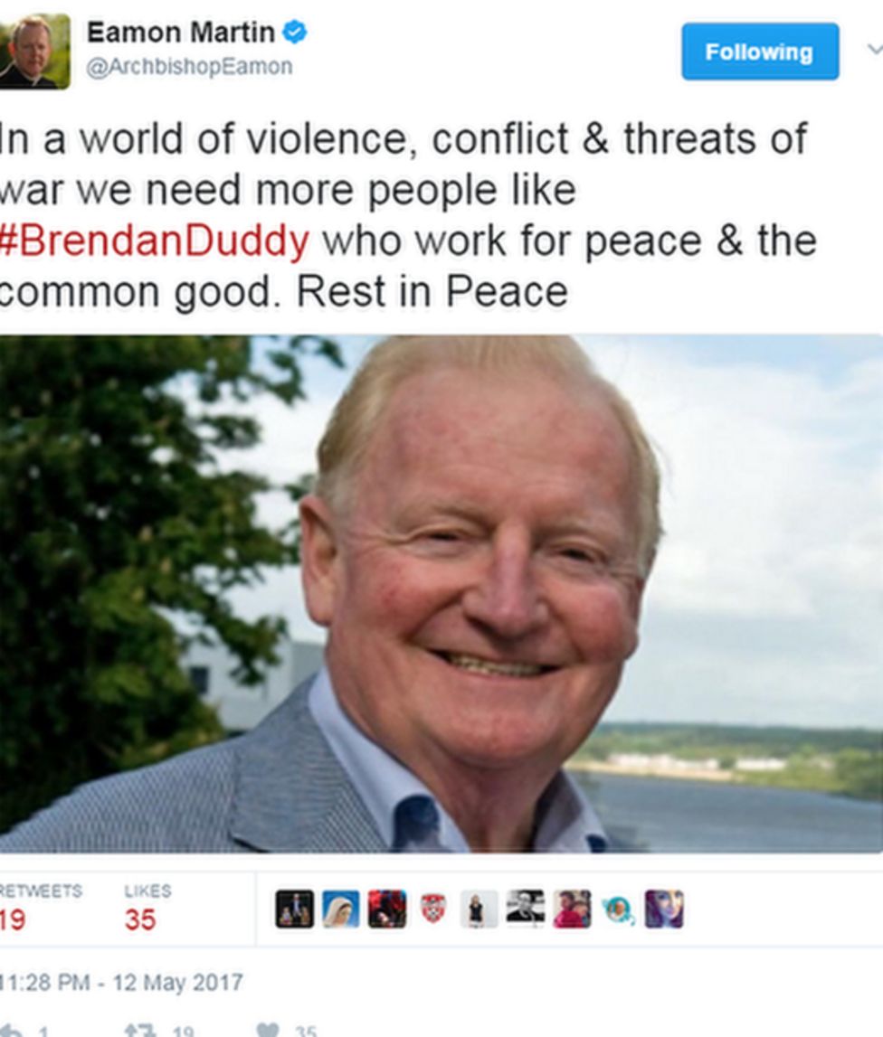 Tributes paid to secret peacemaker Brendan Duddy - BBC News