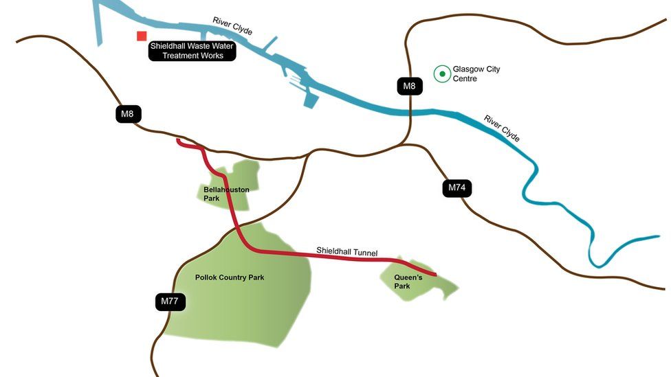 Shieldhall waste tunnel reaches halfway stage - BBC News