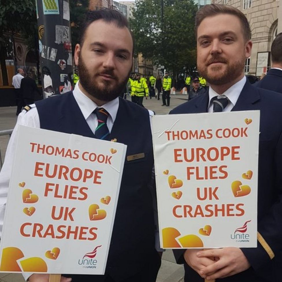 Thomas Cook staff protest at Conservative Party Conference - BBC News