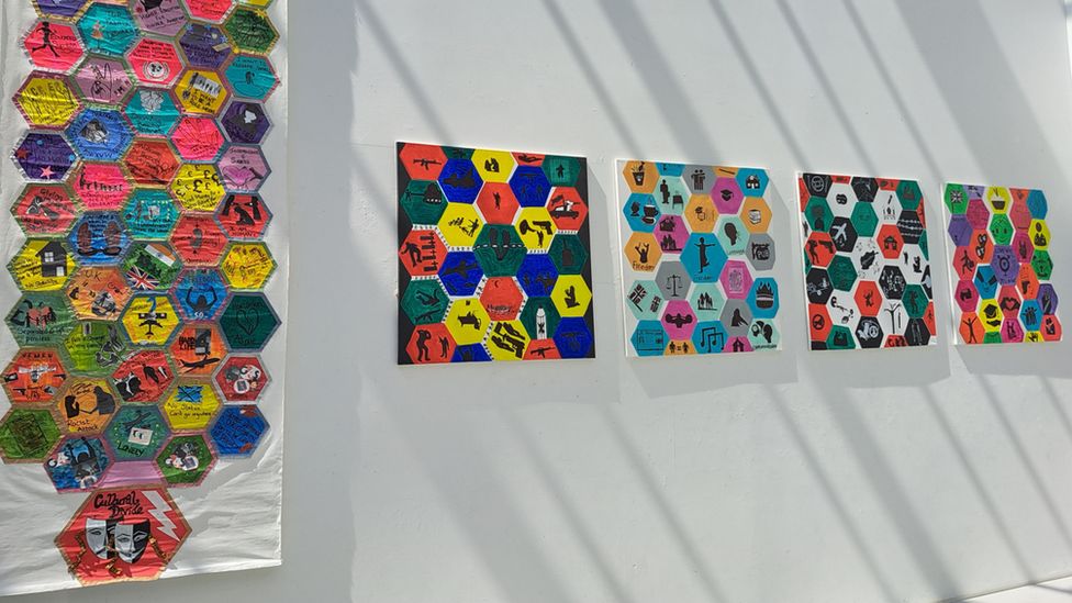 Asylum seekers express feelings through Solihull art exhibition - BBC News