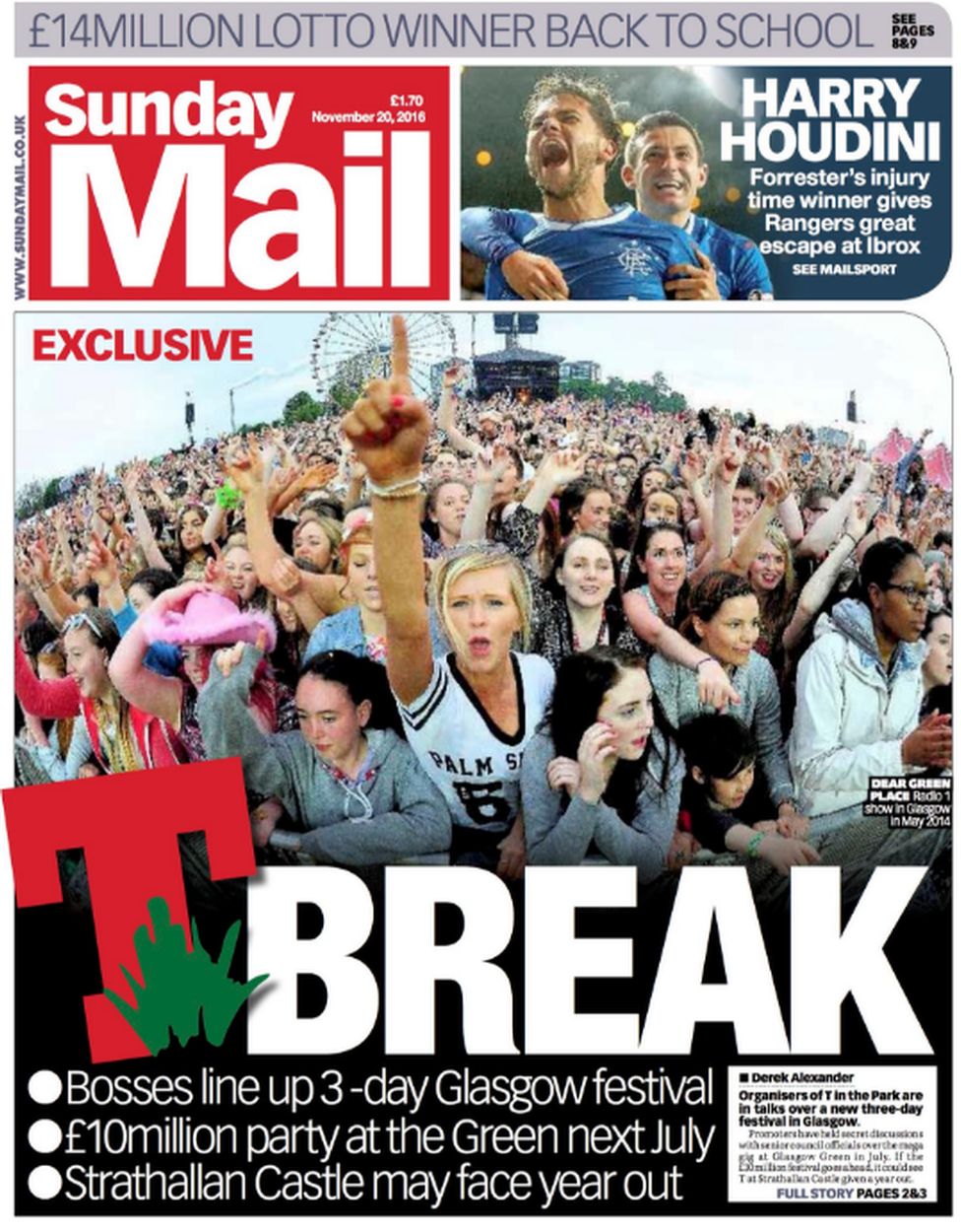 Scotland's papers: ScotRail 'crisis' and T in the Park 'switch' - BBC News