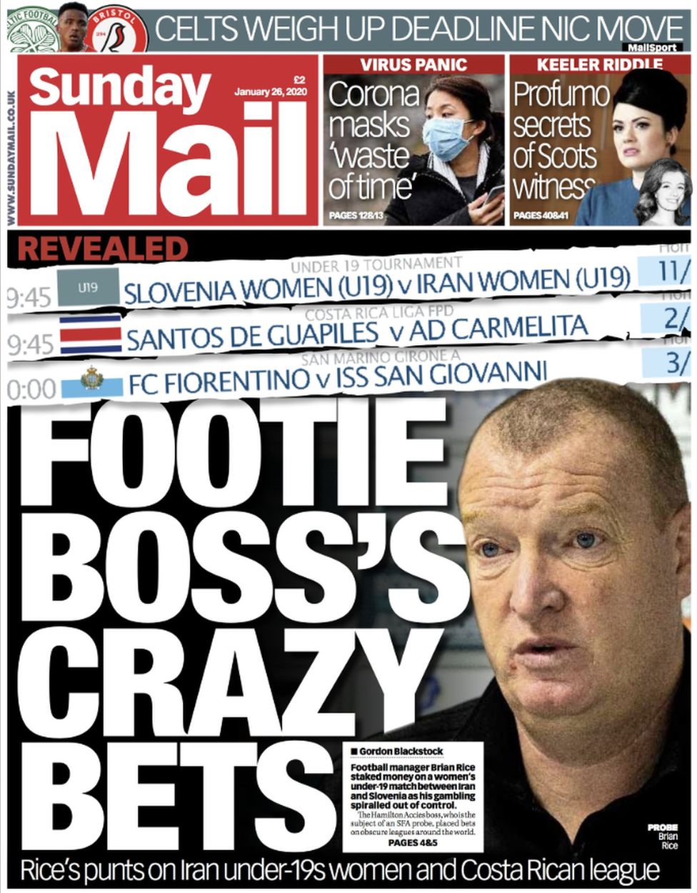 Scotland's papers: 'Gaelic-only' homes and football boss's bets - BBC News