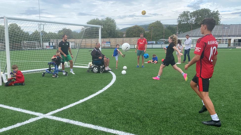 Football sessions for kids with disabilities in Bishops Cleeve - BBC News