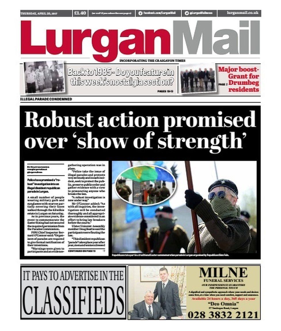 Local newspaper review: Blitz, guns and the Pope's hat - BBC News