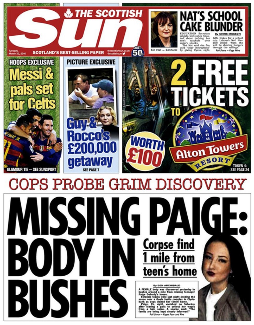 Tuesday's Scottish papers: Female body found and equal pay victory ...