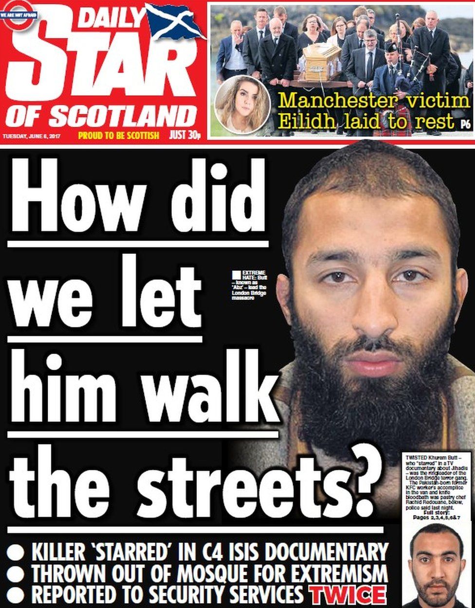 Scotland's papers: London Bridge killer was TV jihadi - BBC News