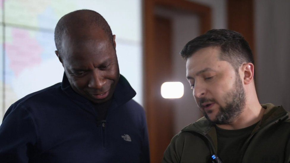 Ukraine: 'Surreal experience to be in Zelensky's war room' - BBC News