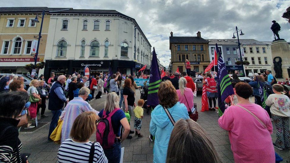 Coleraine: Rally held in protest at Causeway Hospital maternity ...
