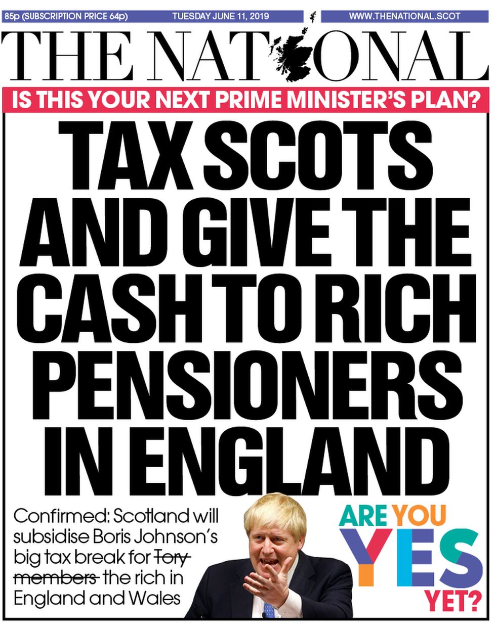 Scotland's papers: Tax rise plan and BBC scraps free OAP licences - BBC ...