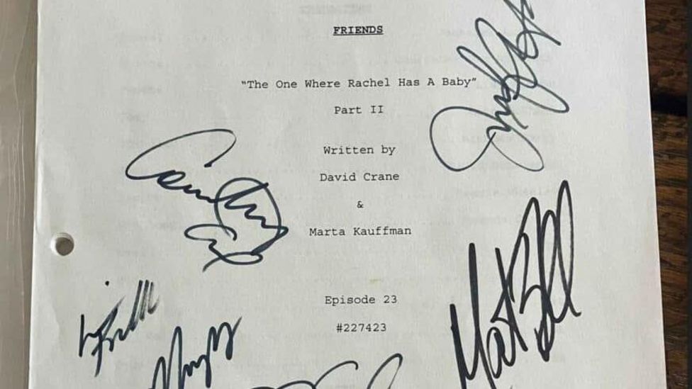 Signed Friends script auctioned by Made in Chelsea's Ollie Lock - BBC News