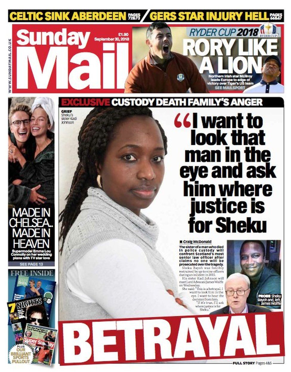The papers: Sheku 'betrayal' and Salmond claims - BBC News