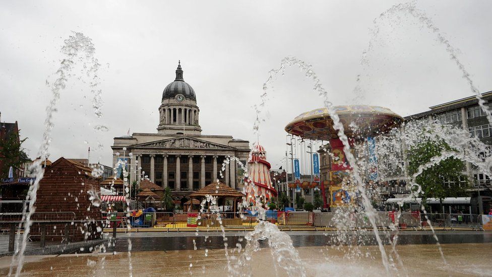 Fountains off at Nottingham's Old Market Square due to repairs - BBC News