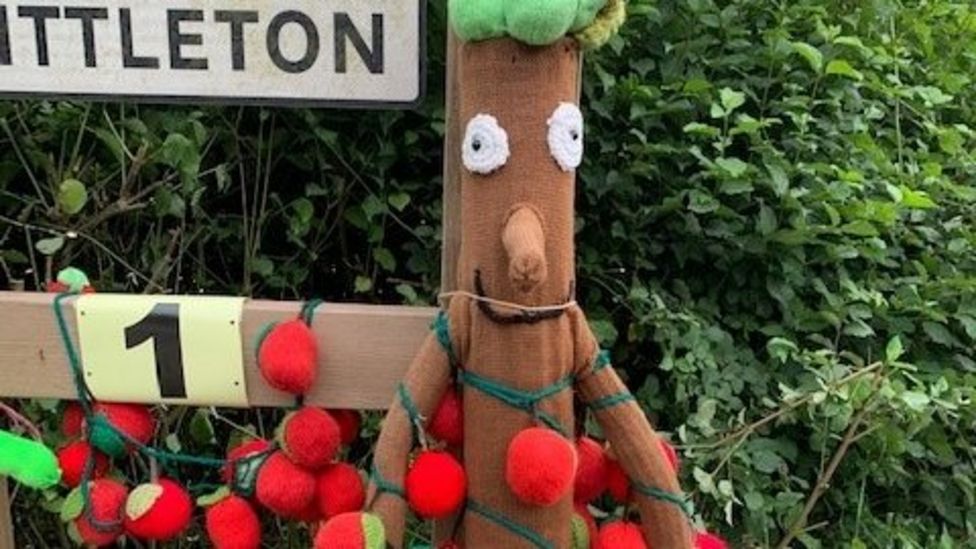 High Littleton yarn bombing event returns to village - BBC News