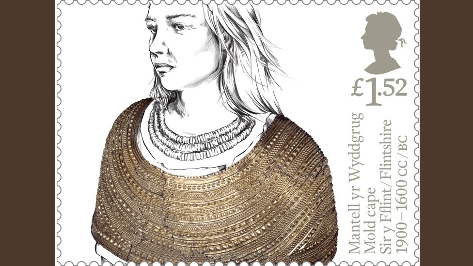 Mold Gold Cape appears on new stamp to mark prehistory - BBC News