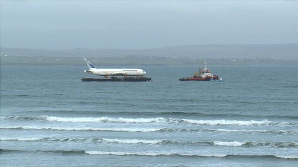Enniscrone: Boeing aeroplane takes sea journey to new campsite home ...