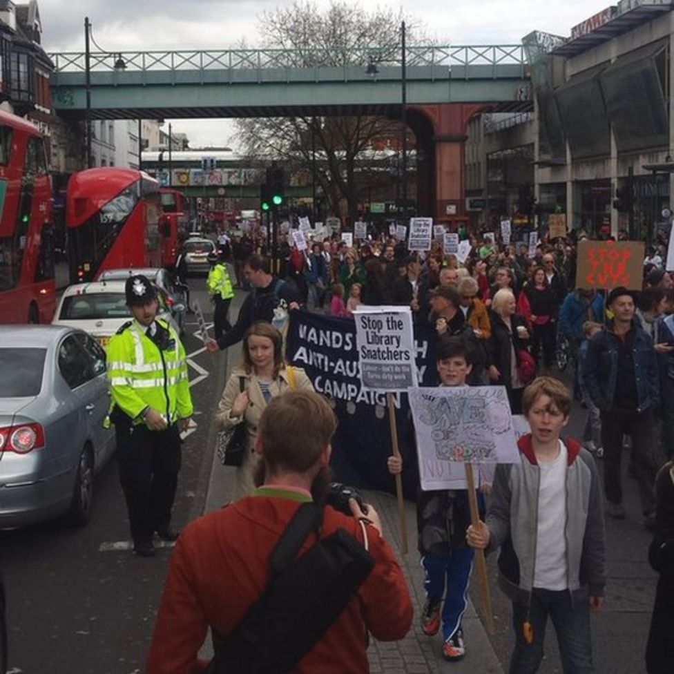 Protesters end Carnegie Library occupation and hold rally - BBC News