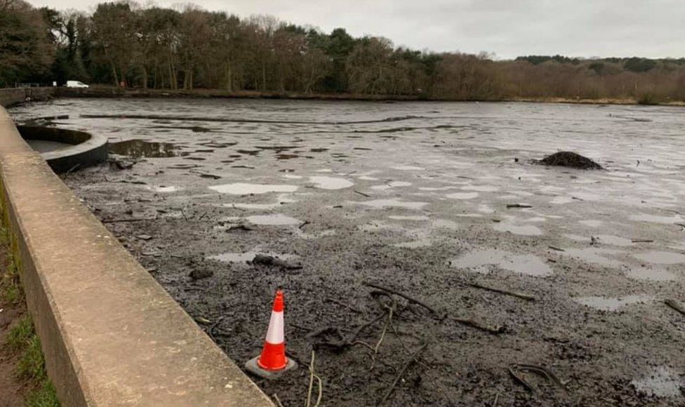 Pool in Sutton Park drained of water 'due to vandalism' - BBC News