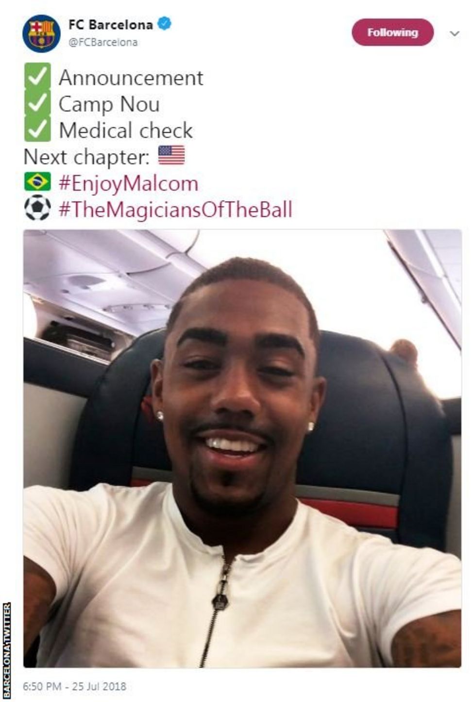 Malcom completes £36.5m Barcelona move from Bordeaux - BBC Sport