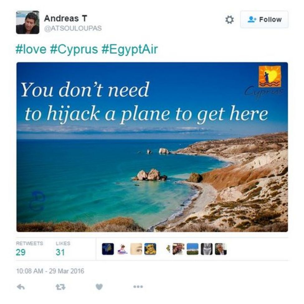 Jokes about the EgyptAir hijacker divide social media - BBC News
