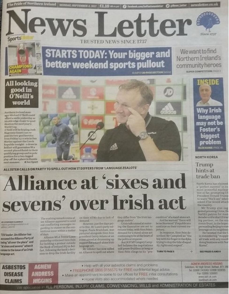 NI newspaper review: Papers focus on Stormont as talks resume - BBC News