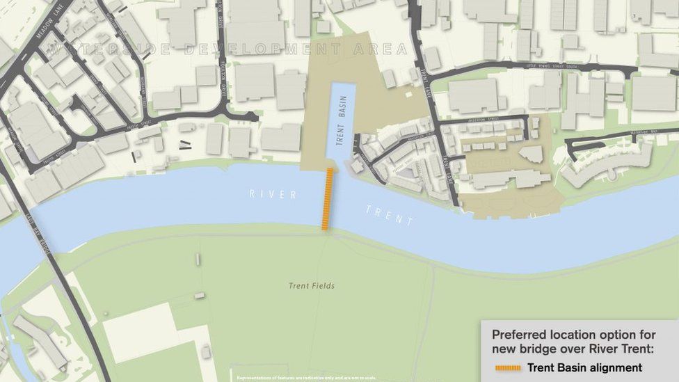 Plans for new River Trent bridge in Nottingham unveiled - BBC News