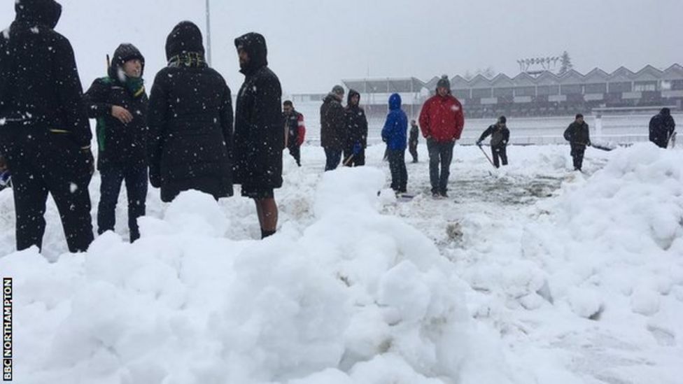 Northampton Saints get bonus-point win after snow prevents Timisoara ...