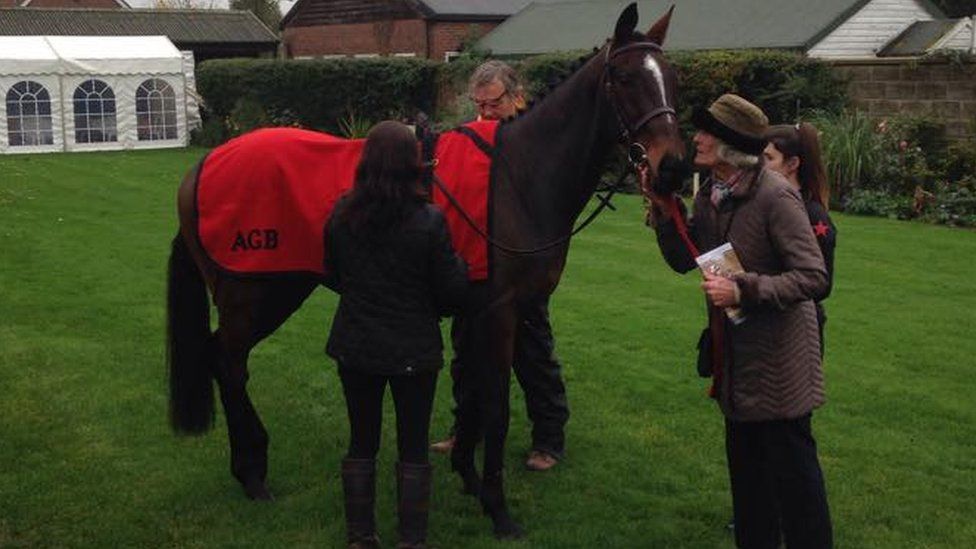 Fakenham 'favourite' racehorse opens pub bar - BBC News