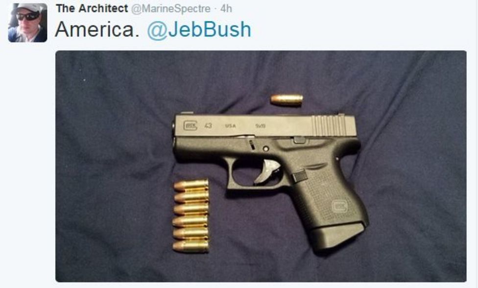 Jeb Bush's gun tweet backfires - BBC News