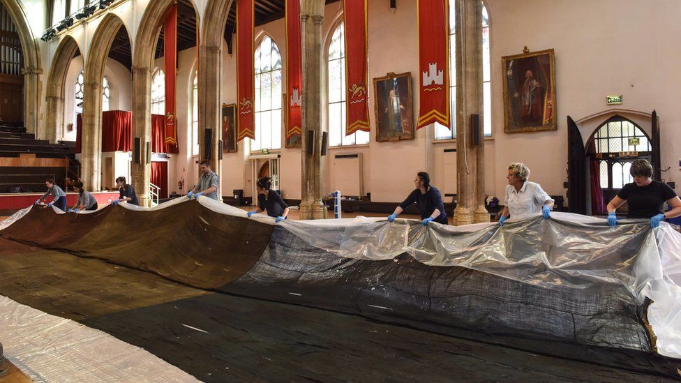 Nelson's captured French Tricolour flag displayed again - BBC News