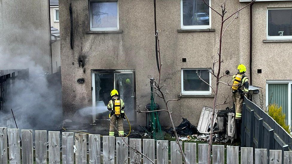 Serious Inverurie house blaze treated as wilful fireraising - BBC News