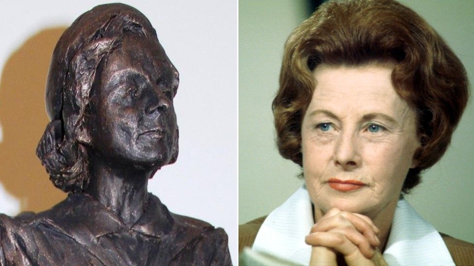 Barbara Castle: First glimpse of Blackburn MP's statue - BBC News