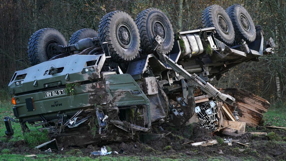 Two men seriously injured after Army truck overturns near Dunblane ...