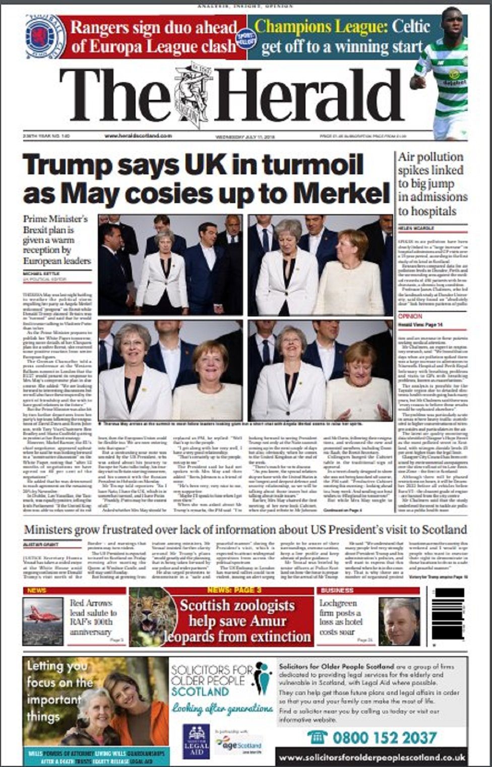 The papers: Trump says UK in 'turmoil' - BBC News