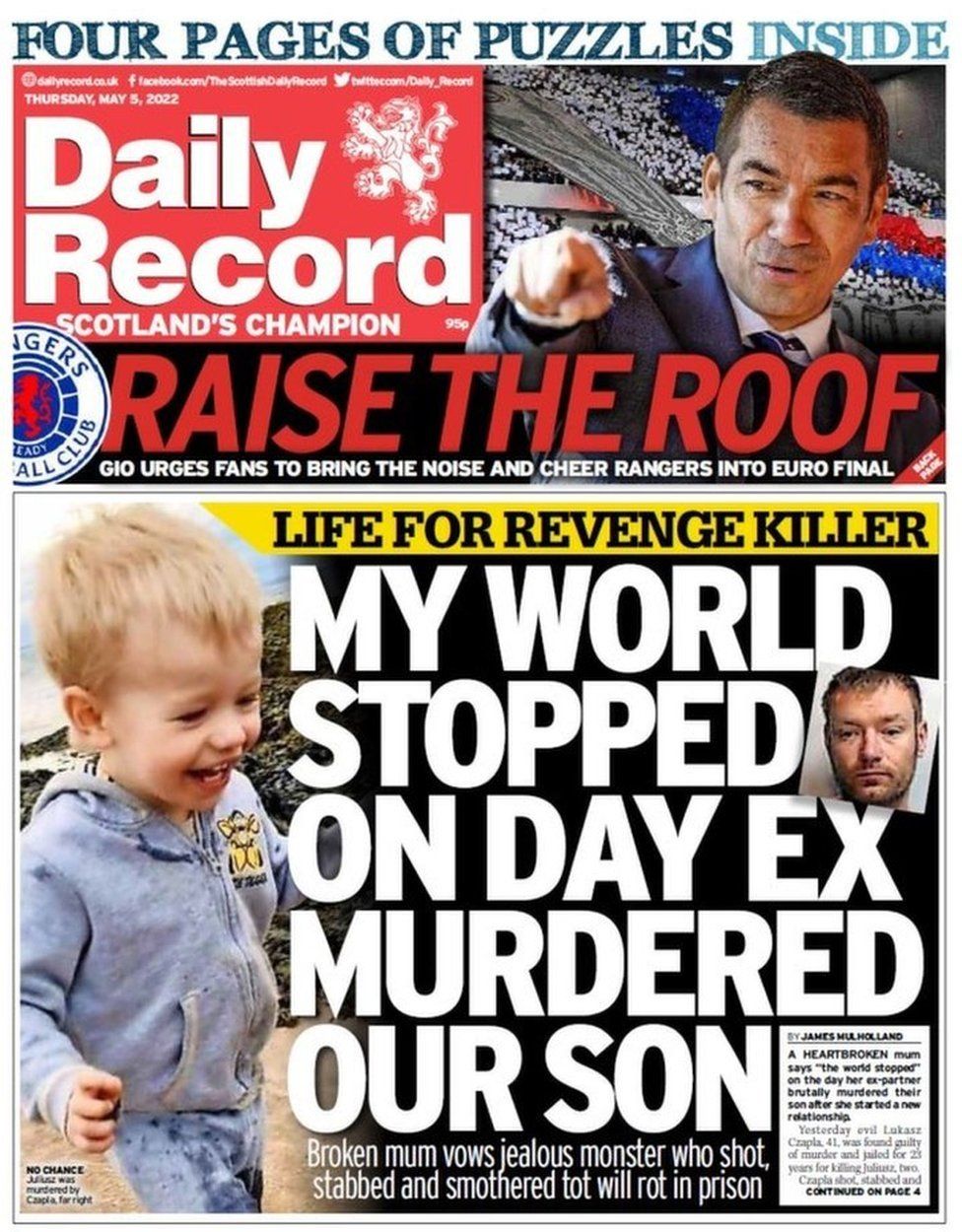 Scotland's papers: Monster dad murdered son for revenge - BBC News