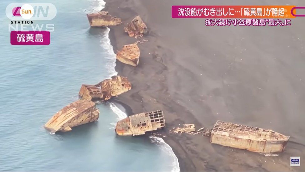 Sunken WWII 'ghost' ships re-surface after tremors in Japan - BBC Newsround