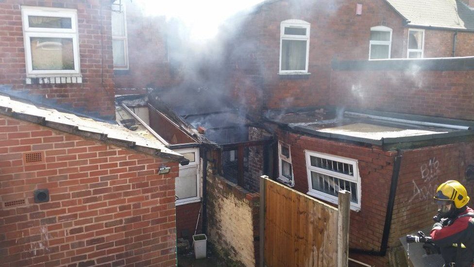 'Gas explosion' blows roof off Birmingham house - BBC News