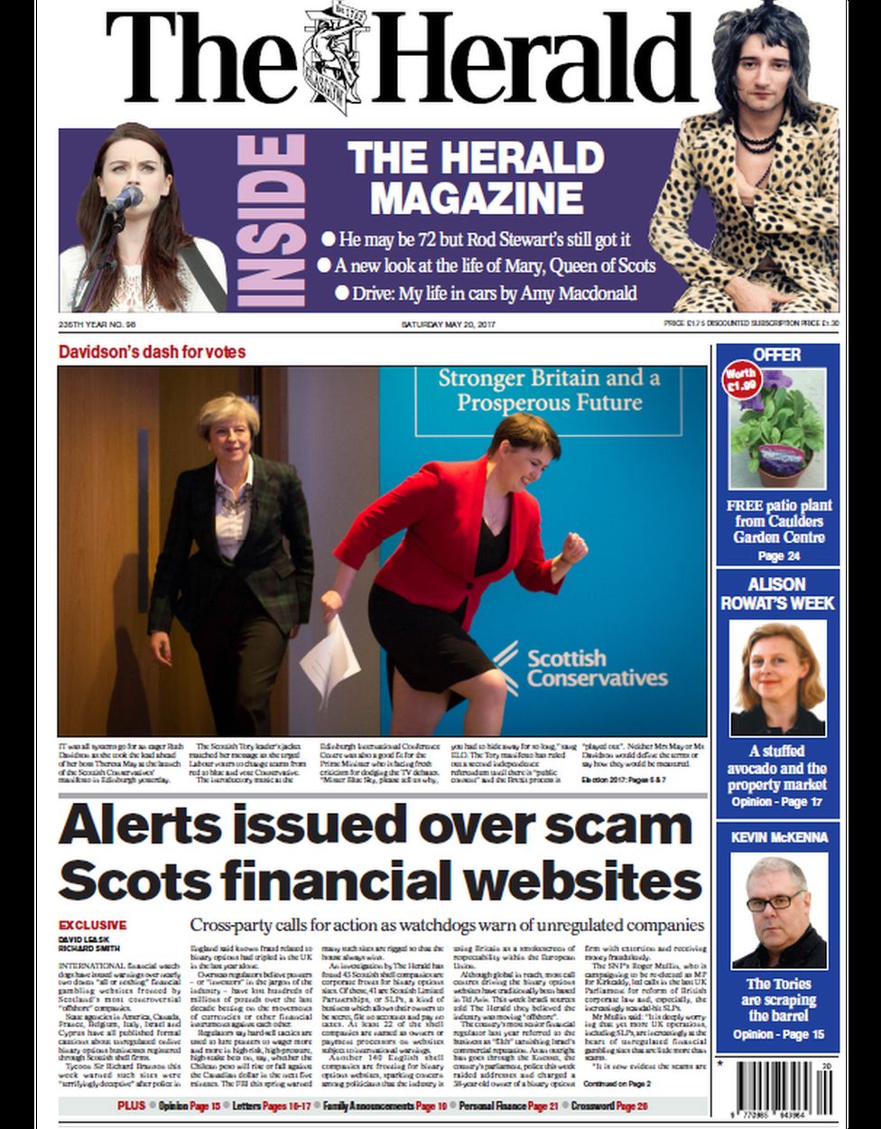 Scotland's papers: May on the Union and winter fuel benefit - BBC News