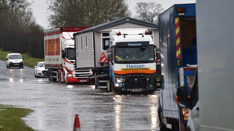 Storm Christoph brings flooding to parts of Northern Ireland - BBC News