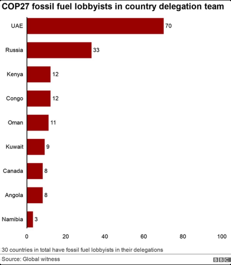 Cop27 Sharp Rise In Fossil Fuel Industry Delegates At Climate Summit