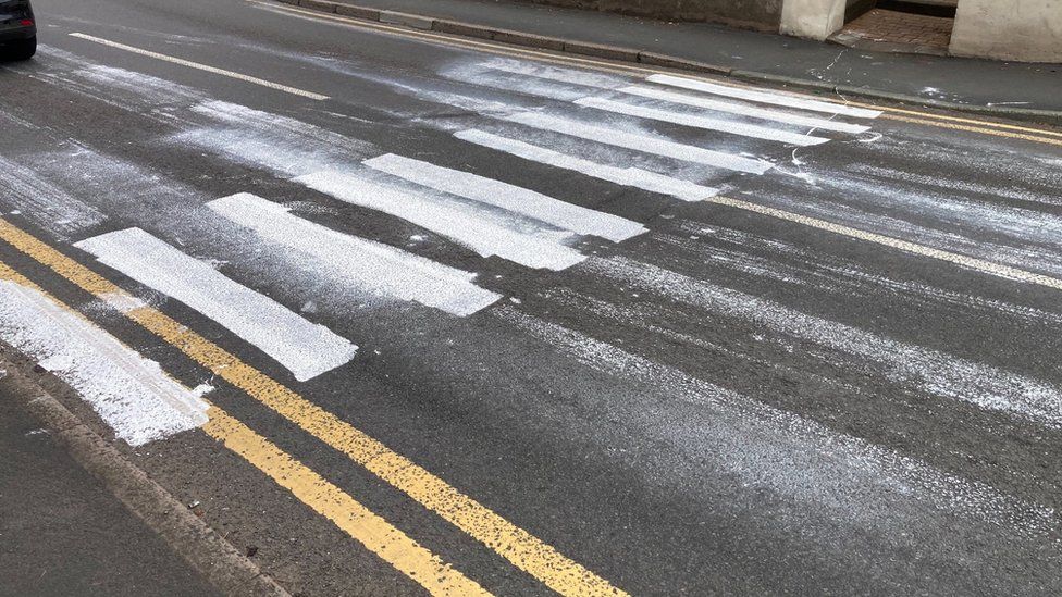 'Mindless' vandals in Wellington paint fake zebra crossing on road ...