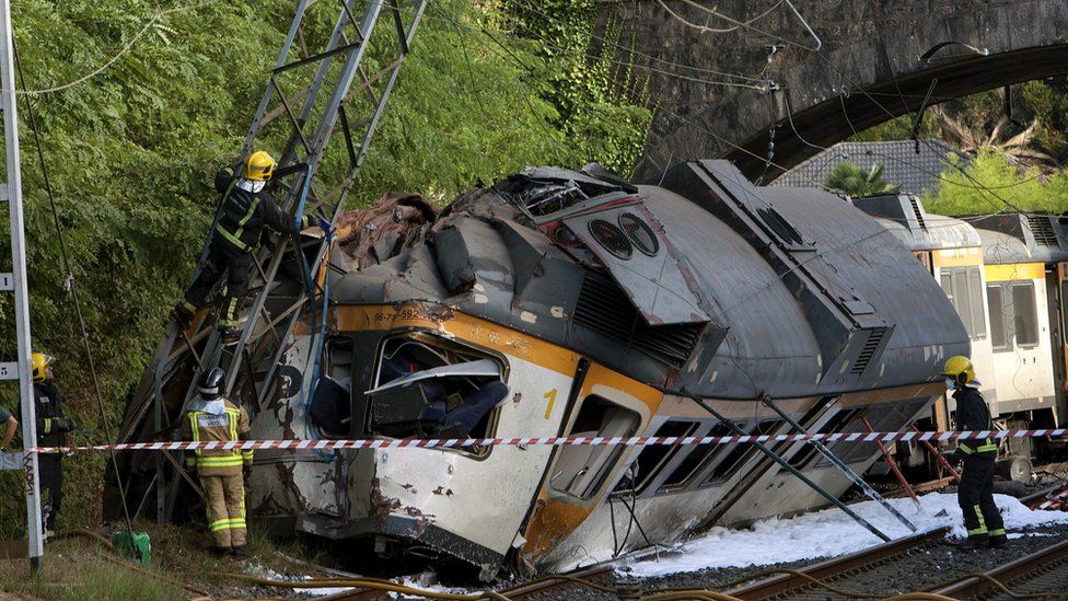 Deadly train crash near O Porrino in north-west Spain - BBC News